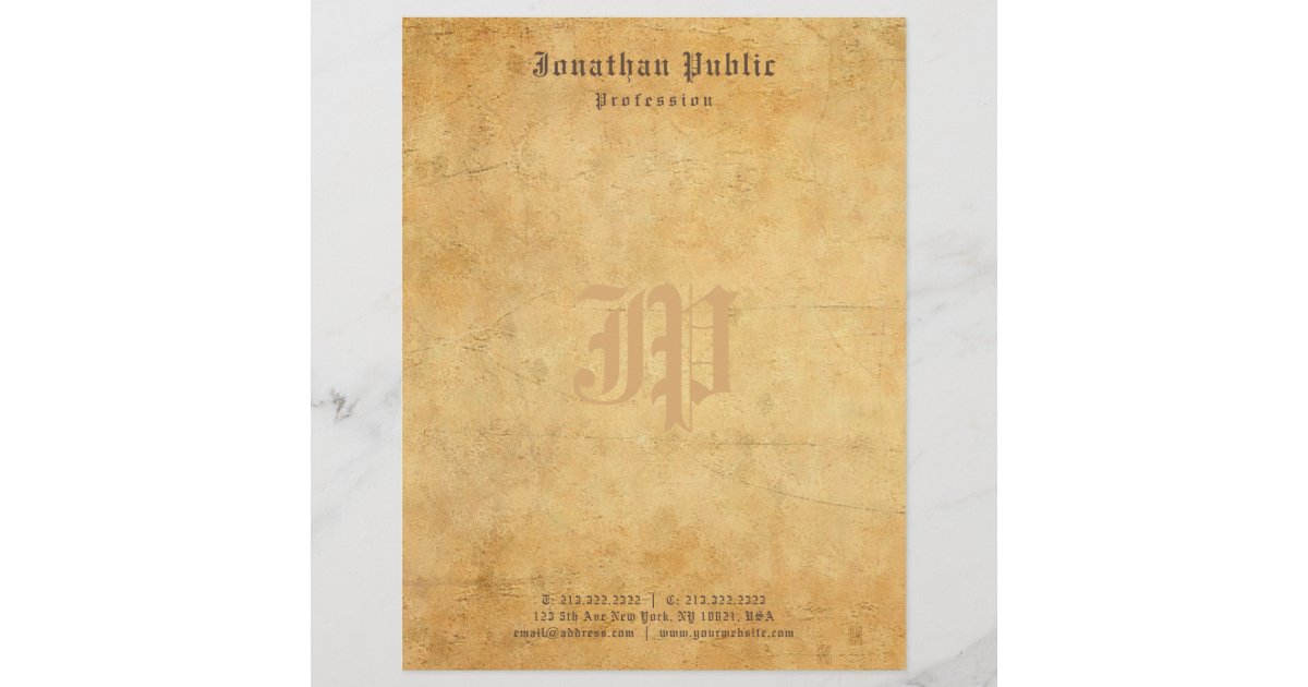 Vintage Old Look Monogrammed Elegant Template Letterhead | Zazzle