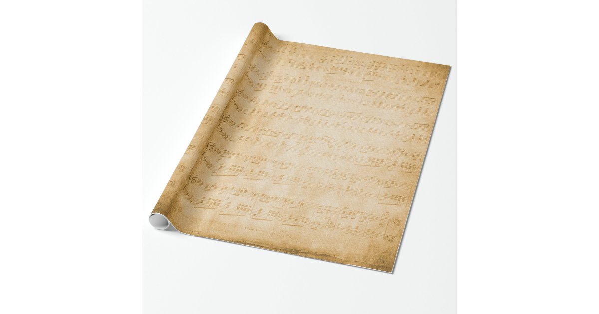 vintage old music sheet wrapping paper | Zazzle
