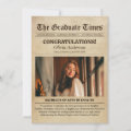 Vintage Old Newspaper Photo Graduation Announcement | Zazzle