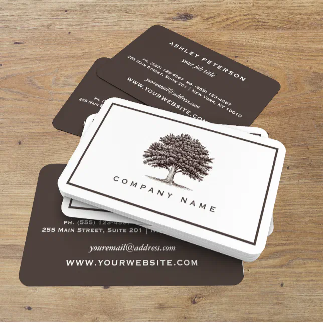 Vintage Old Oak Tree Elegant Business Card IV | Zazzle
