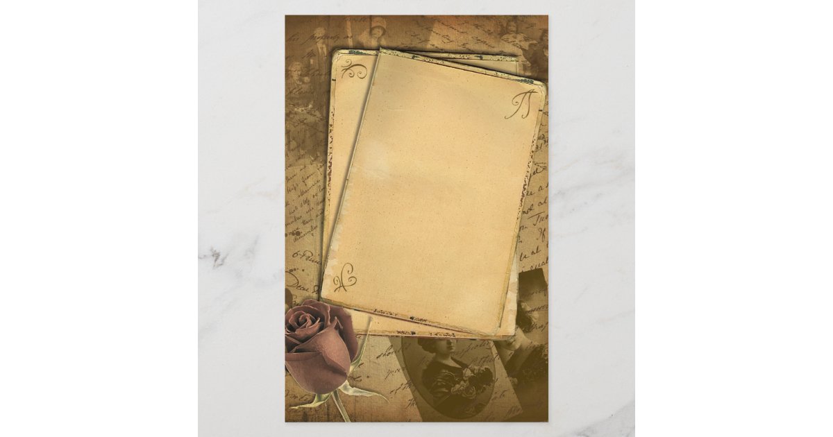 Vintage Old Rose Stationery | Zazzle