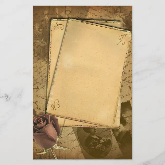 Vintage Old Rose Stationery | Zazzle