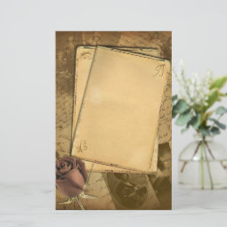 Vintage Old Rose Stationery | Zazzle