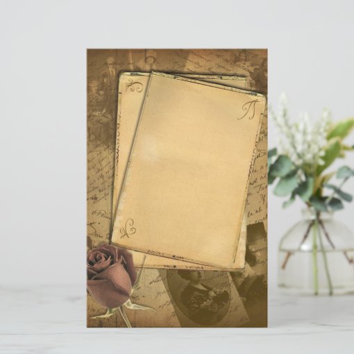 Vintage Old Rose Stationery | Zazzle