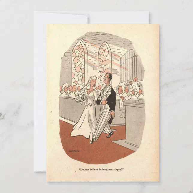 Vintage Old Rustic Funny Couple Chic Retro Wedding Invitation | Zazzle