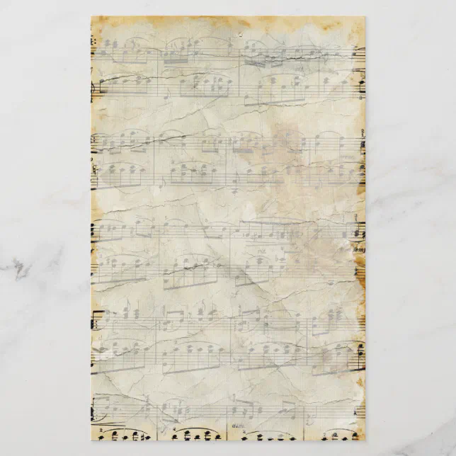 Vintage Old Sheet Music Parchment Stationery | Zazzle