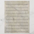 Vintage Old Stained Blank Sheet Music 10 Stave | Zazzle