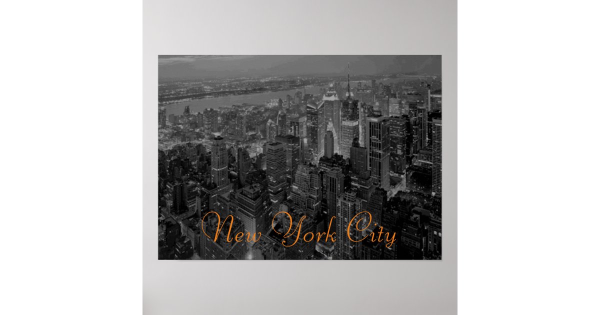 Vintage Old Style New York City Script Poster | Zazzle