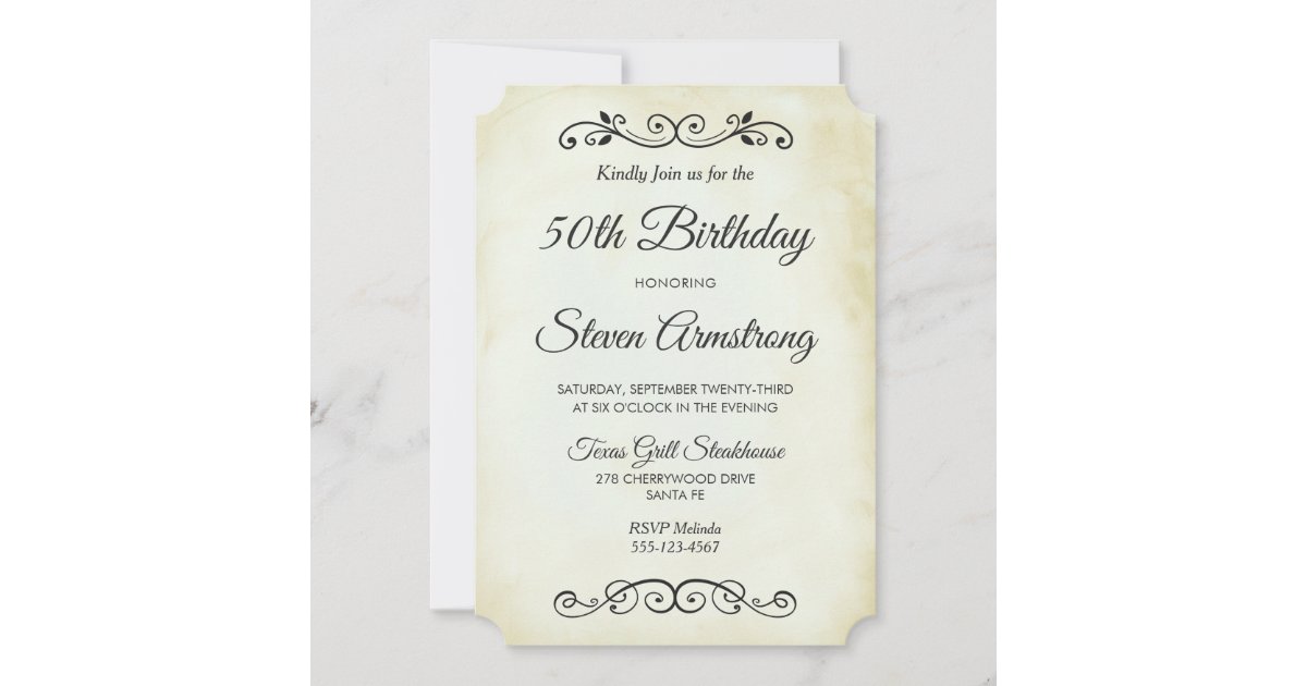 Vintage Old-timey Western Style Birthday Invite | Zazzle