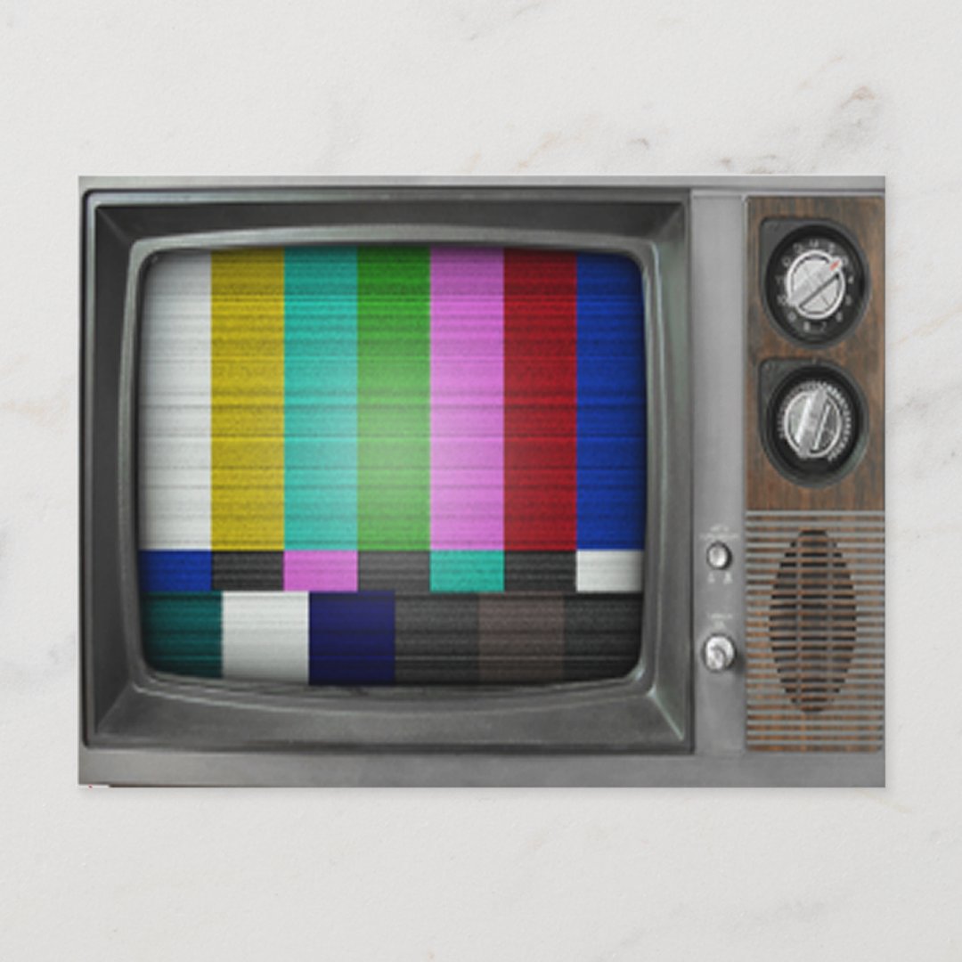 Vintage Old TV Retro Nostalgia Postcard | Zazzle