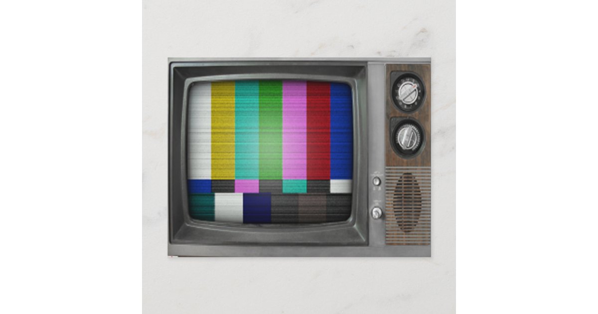 Vintage Old TV Retro Nostalgia Postcard | Zazzle
