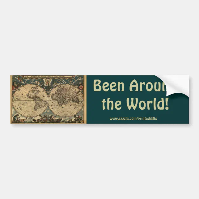 Vintage Old World Map Collection Bumper Sticker | Zazzle