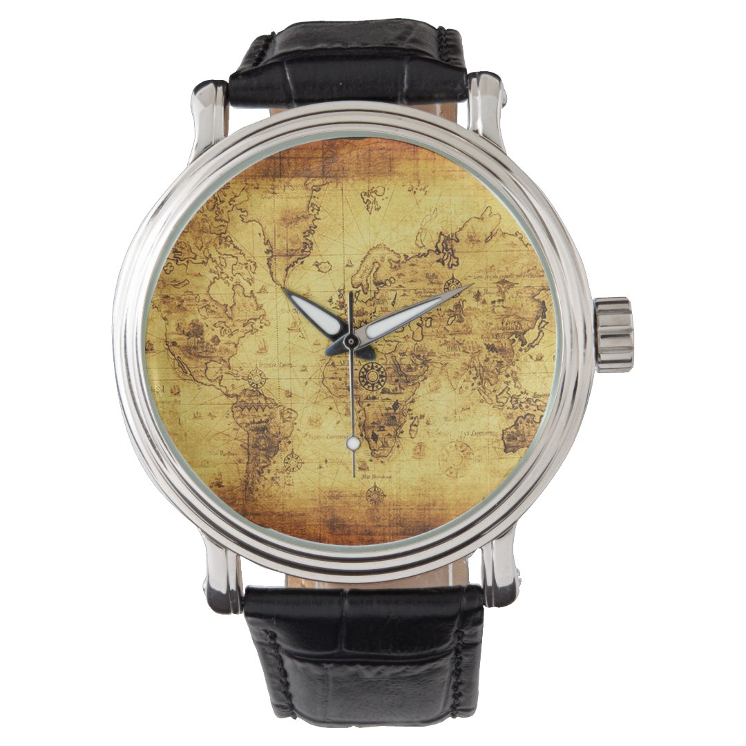 Vintage Old World Map History-buff Watch | Zazzle