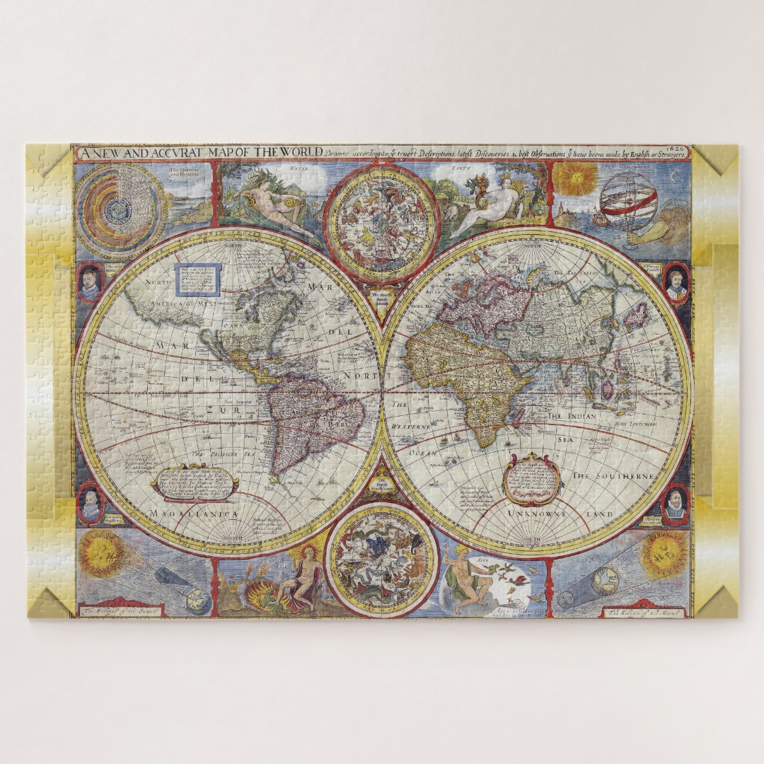 Vintage Old World map Jigsaw Puzzle | Zazzle