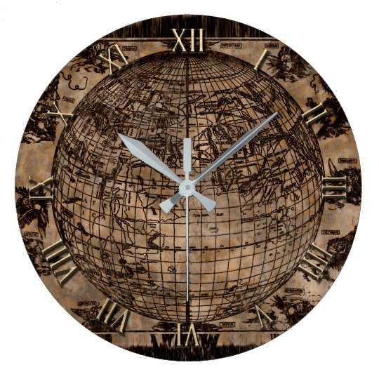 Vintage Old World Map Large Clock | Zazzle.com