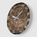 Vintage Old World Map Large Clock | Zazzle