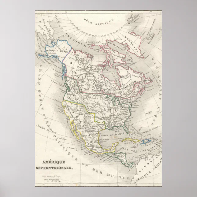 Vintage old world map maps The Americas Poster | Zazzle