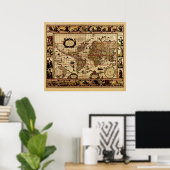 Vintage Old World Map Poster | Zazzle