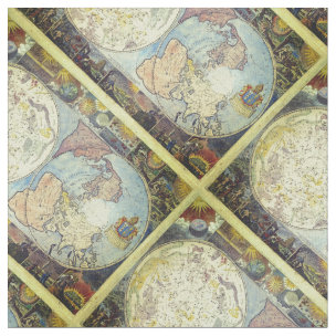 Old World Map Fabric | Zazzle