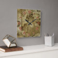 Vintage old world Maps Antique maps Square Wall Clock | Zazzle
