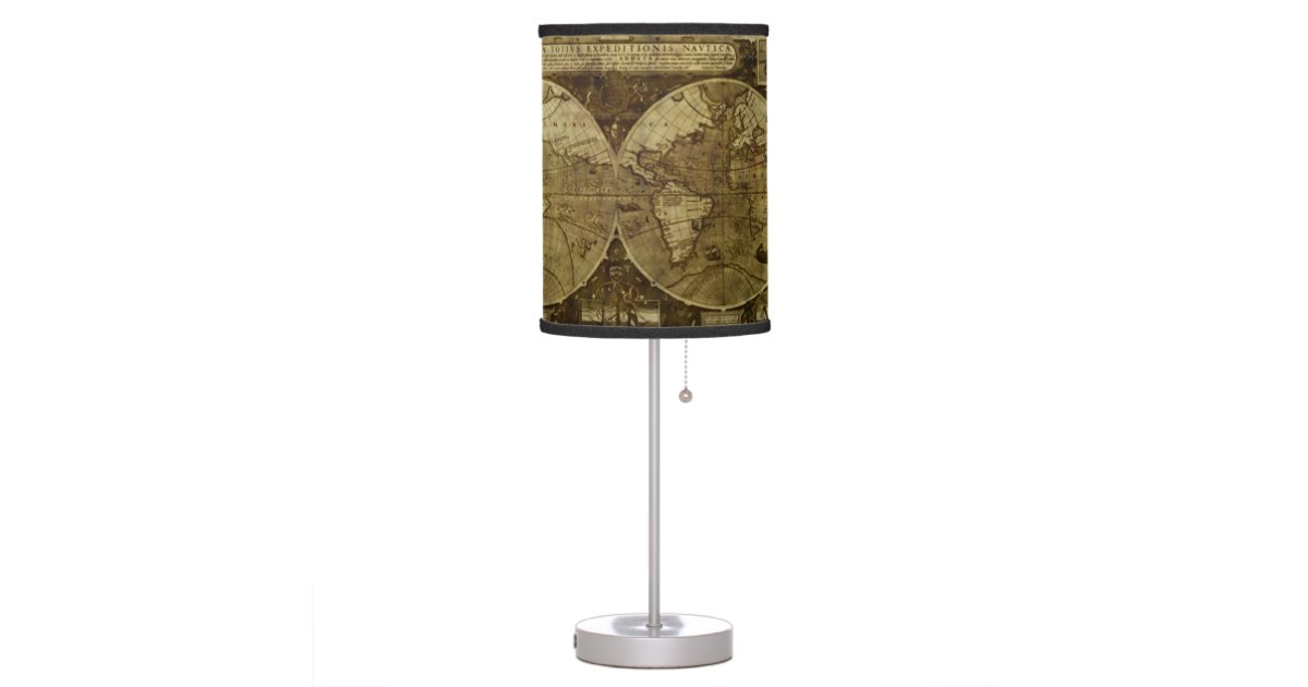 Vintage old world Maps Table Lamp | Zazzle