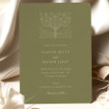 Vintage Olive Green Love Tree Wedding Invitation | Zazzle