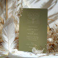 Vintage Olive Green Love Tree Wedding Invitation | Zazzle