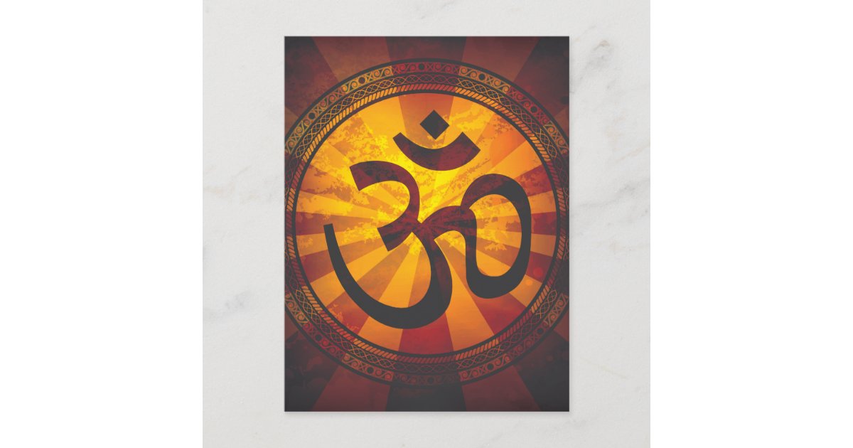 Vintage Om Symbol Print Postcard | Zazzle