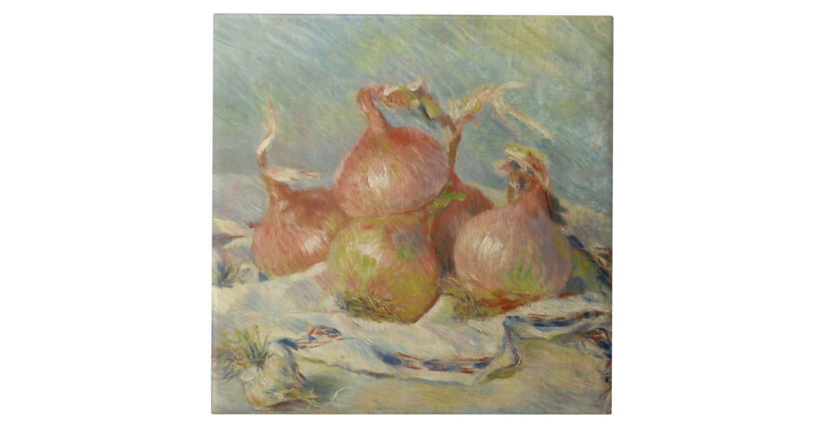 Vintage Onions by Pierre-Auguste Renoir Ceramic Tile | Zazzle