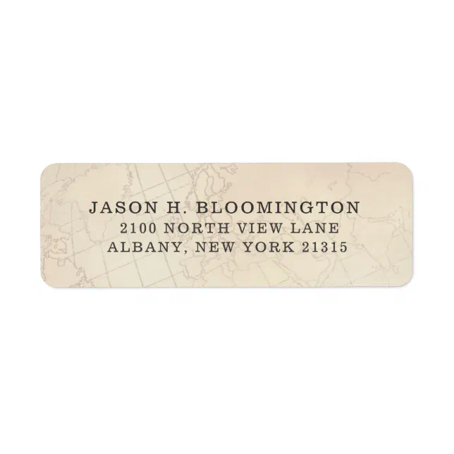 Vintage Opaque Geography Map | Return Address Label | Zazzle