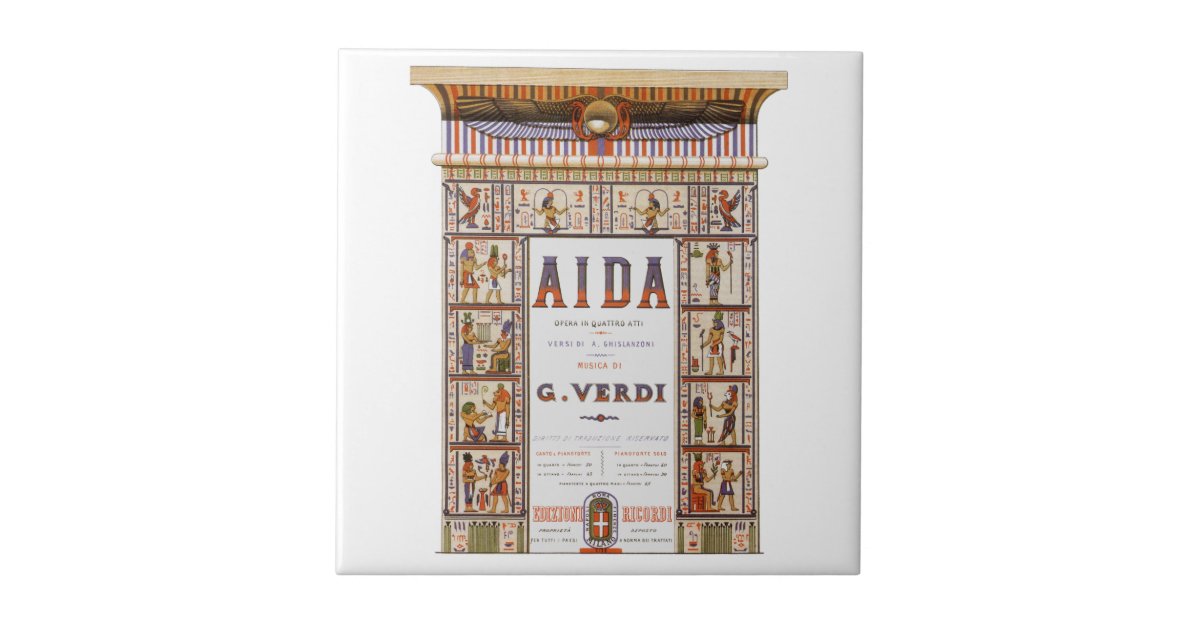 Vintage Opera Music, Egyptian Aida by Verdi Ceramic Tile | Zazzle