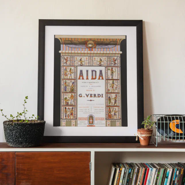 Vintage Opera Music, Egyptian Aida by Verdi Poster | Zazzle
