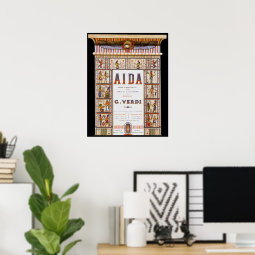 Vintage Opera Music, Egyptian Aida by Verdi Poster | Zazzle