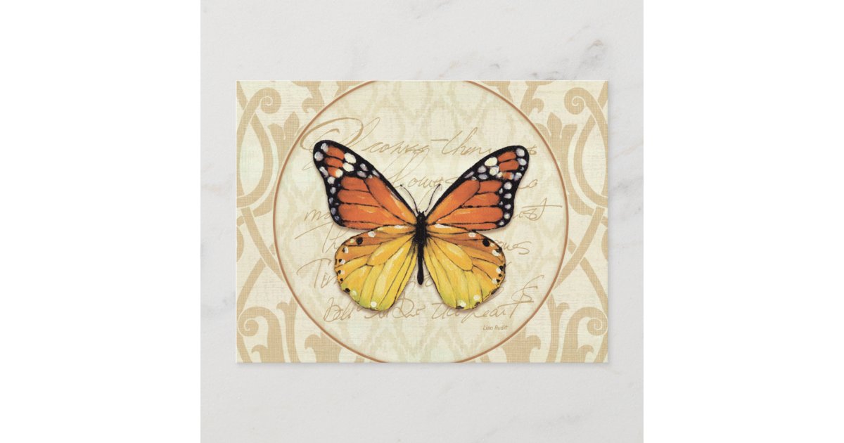 Vintage Orange Butterfly Postcard | Zazzle