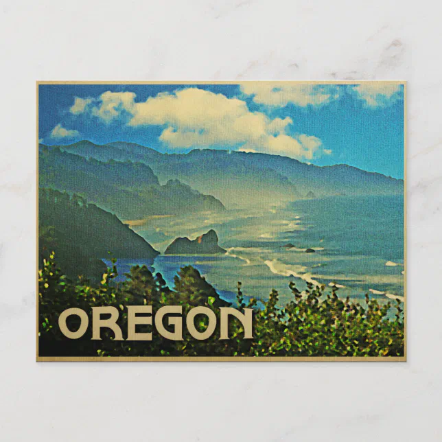 Vintage Oregon Coastline Postcard | Zazzle