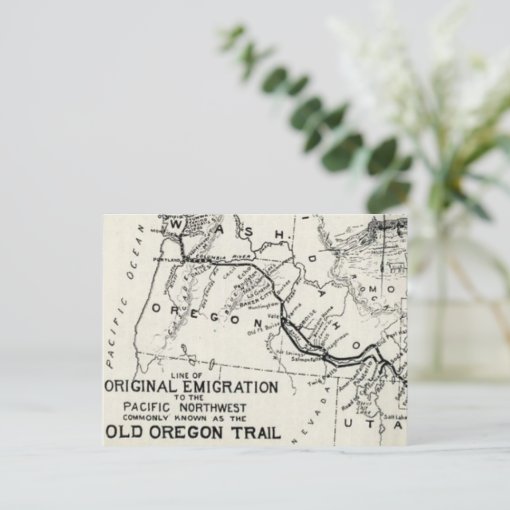 Vintage Oregon Trail Historical Map Postcard | Zazzle