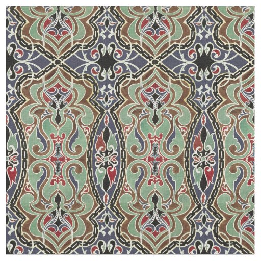 Vintage Oriental Arabian Pattern Fabric | Zazzle