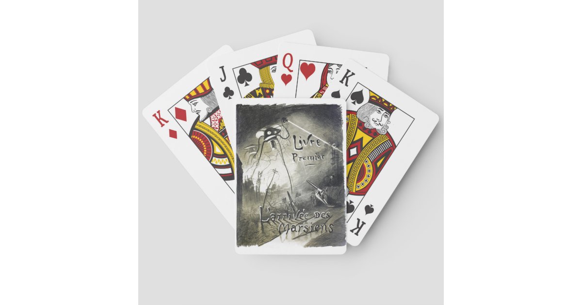 Vintage original alien invasion playing cards | Zazzle