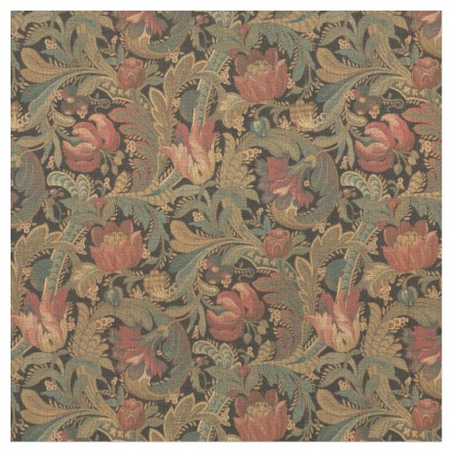 Vintage Orinoka Mills Floral Vine Pattern Fabric | Zazzle
