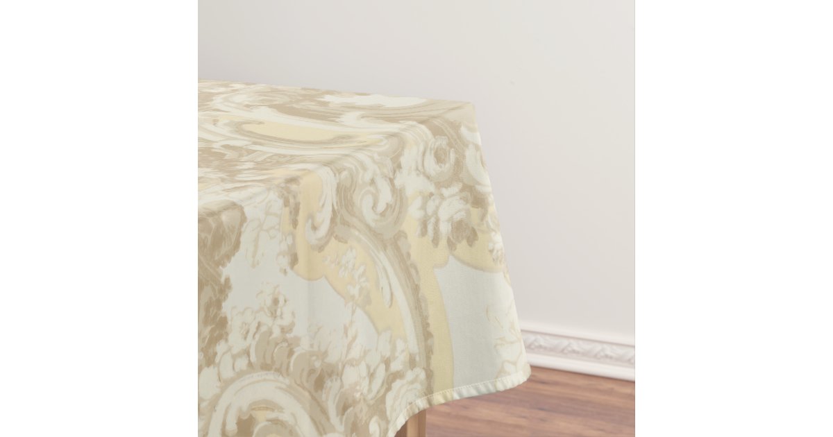 Vintage Ornate Baroque Rococo Louis XV Pattern Tablecloth | Zazzle