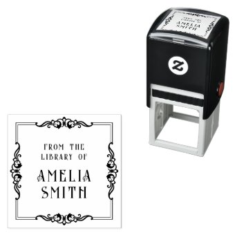 Vintage Ornate Frame From The Library Of Self-inking Stamp | Zazzle