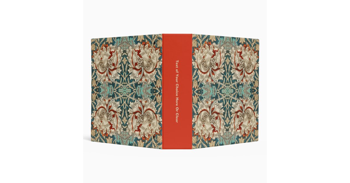 Vintage Ornate Teal Orange Regency Pattern 3 Ring Binder | Zazzle