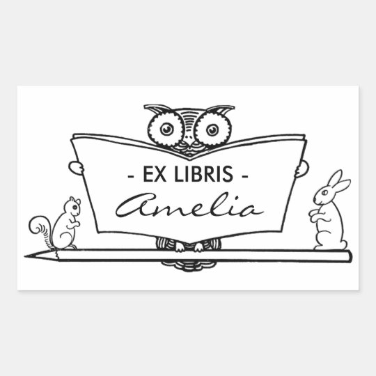 Vintage Owl Ex Libris Bookplate Library Book Plate | Zazzle.com