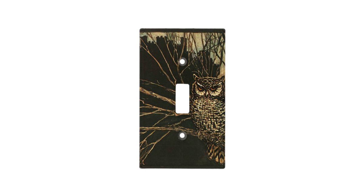 Vintage Owl in the Woods Light Switch Cover | Zazzle