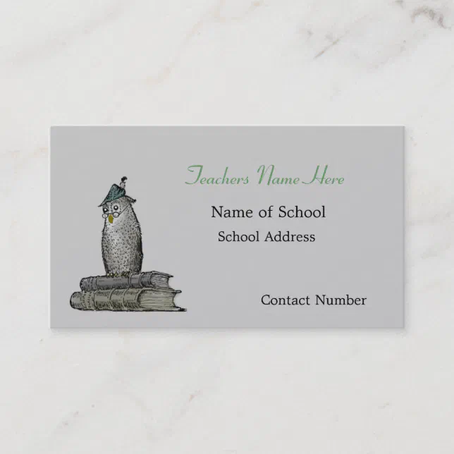 Vintage Owl Teachers Business Card | Zazzle