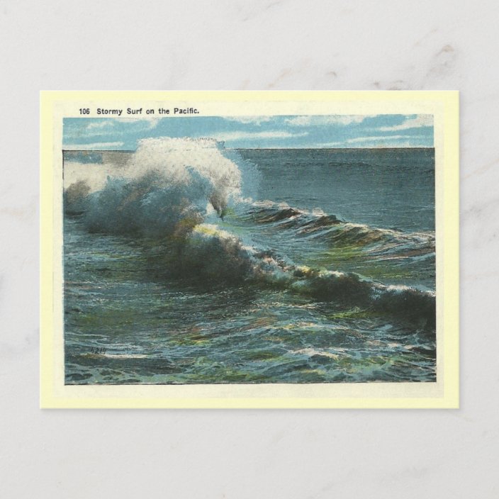 Vintage Pacific Surf Postcard | Zazzle.com