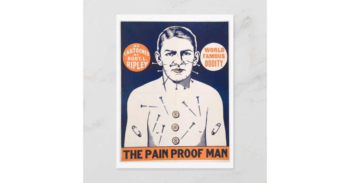 Vintage "Pain Proof Man" Advertisement Postcard | Zazzle