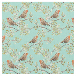 vintage bird fabric | Zazzle