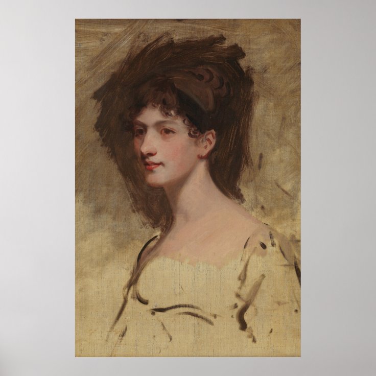 Vintage painting portrait of Lady Hester King Poster | Zazzle