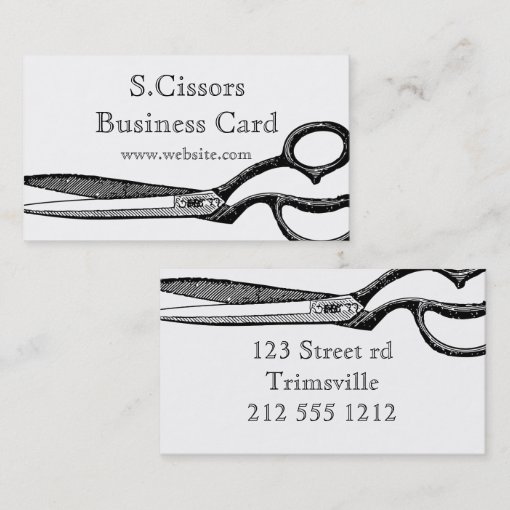 Vintage pair of scissors theme business card | Zazzle